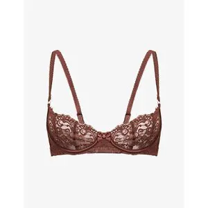Lounge Flutter Plunge Lace Bra - Chocolate