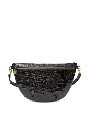 Clare V. Grande Small Croco Embossed Leather Fanny Pack
