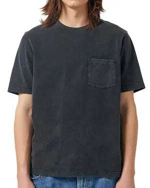 CORRIDOR Garment Dyed Short Sleeve Pocket Tee - Black