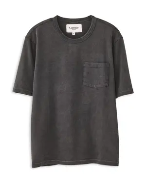 CORRIDOR Garment Dyed Short Sleeve Pocket Tee - Black