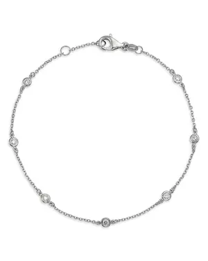 Bloomingdale'S Diamond Bezel Station Bracelet 0.25 Tcw - White Gold