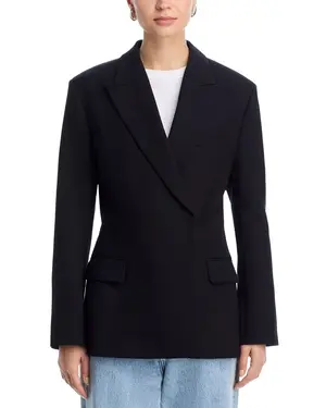 ANINE BING Aretha Peak Lapel Blazer - Black