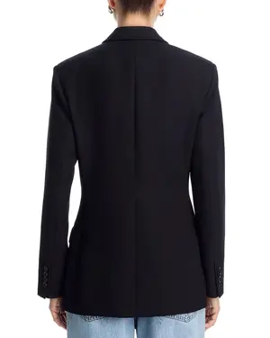 ANINE BING Aretha Peak Lapel Blazer - Black