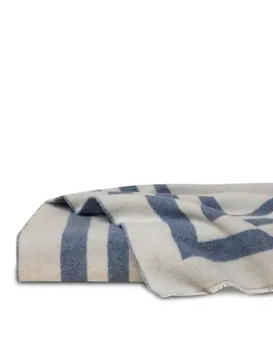 PRATESI Pratest Tre Righe Cashmere Blend Throw, 50 X 70 - Medium Blue