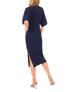 Ted Baker London Flare Sleeve Crew Neck Midi Dress - Classic Navy