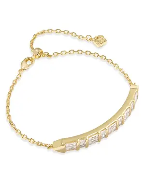 Kendra Scott Jamie Baguette Crystal Chain Bracelet - White/gold