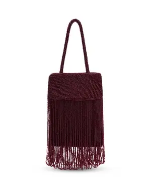 REFORMATION Valentina Mini Beaded Shoulder Bag - Burgundy