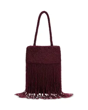 REFORMATION Valentina Mini Beaded Shoulder Bag - Burgundy