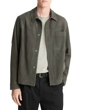Vince Modern Trucker Leather Jacket