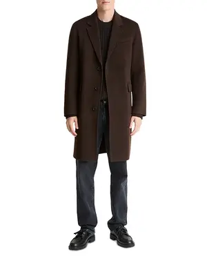 Vince Single Breasted Wool Blend Topcoat