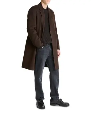 Vince Single Breasted Wool Blend Topcoat