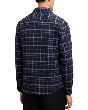 REISS Sam Long Sleeved Patch Pocket Check Overshirt