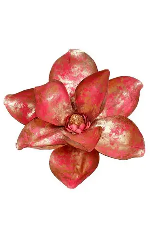 MARK ROBERTS Christmas Magnolia With Clip - Light Red