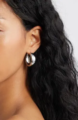 Bp. Chunky Hoop Earrings - Rhodium