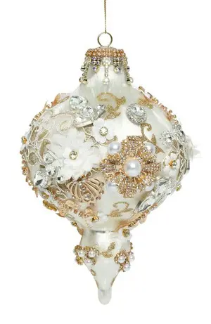 MARK ROBERTS Kings Jewel Extra Fancy Finial Ornament - Ivory