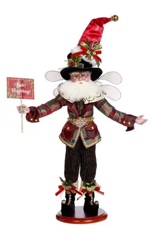 MARK ROBERTS Bah Humbug Fairy On Base - Red