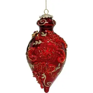 MARK ROBERTS Kings Jewel Fancy Finial Ornament - Red