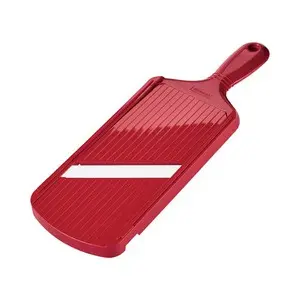 KYOCERA Advanced Ceramics Adjustable Mandoline Slicer W/ Handguard - Red