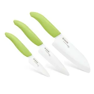 KYOCERA Advanced Ceramics 3 Piece Revolution Series Knife Set - Green