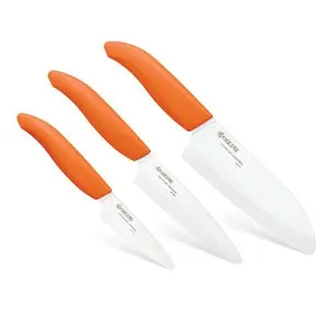 KYOCERA Advanced Ceramics 3 Piece Revolution Series Knife Set - Orange
