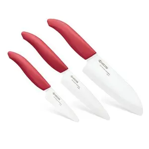 KYOCERA Advanced Ceramics 3 Piece Revolution Series Knife Set - Red