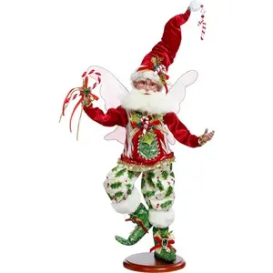 MARK ROBERTS Candycane Holly Fairy On Base - Red