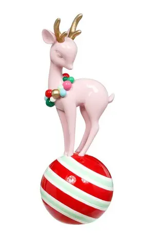 MARK ROBERTS Deer On Peppermint Ball - Light Pink