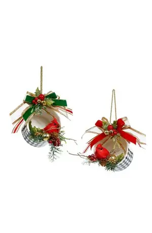 MARK ROBERTS Harlequin Cups Ornament - Red