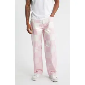 SANTO STUDIO Checkerboard Cotton Twill Pants
