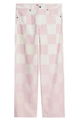 SANTO STUDIO Checkerboard Cotton Twill Pants