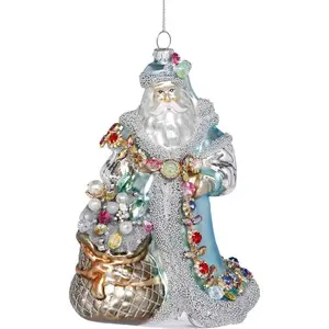 MARK ROBERTS Night Before Christmas Santa Ornament - Light Blue