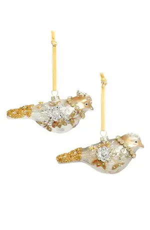 MARK ROBERTS Jewel Bird Ornament - Gold