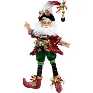 MARK ROBERTS North Pole Coal Stocking Elf - Burgundy