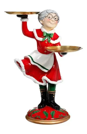 MARK ROBERTS Joyful Mrs.claus With Tray - Red