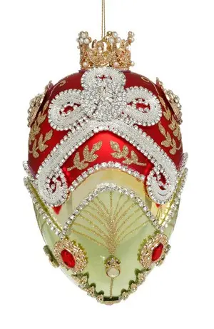 MARK ROBERTS Faberge Jewel Egg Ornament - Light Green