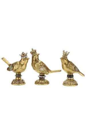MARK ROBERTS Jeweled Crowned Birds - Gold