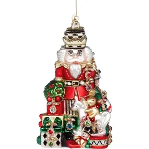 MARK ROBERTS Jeweled Nutcracker Ornament - Red