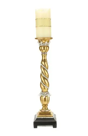 MARK ROBERTS Jeweled Swirl Candleholder - Gold