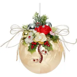 MARK ROBERTS Floral Jeweled Ornament, Frosted - Frosted Gold