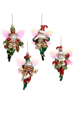 MARK ROBERTS Fairy Santa Ornament - Multiple Colors