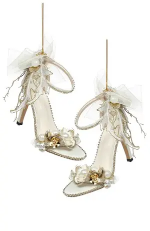 MARK ROBERTS Shoe With Diamond Strap Ornament
