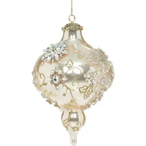 MARK ROBERTS Kings Jewel Extra Fancy Finial Ornament - Peach