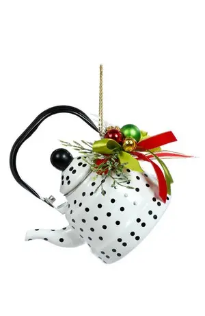 MARK ROBERTS Polkadots Teapot With Deco Ornament