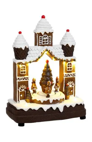 MARK ROBERTS Musical Gingerbread House - Brown