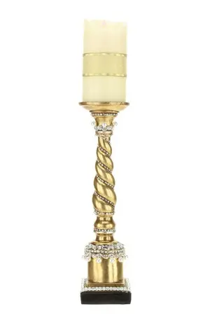 MARK ROBERTS Jeweled Swirl Candleholder - Gold