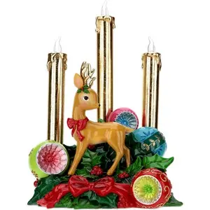 MARK ROBERTS Lighted 3tier Christmas Candle - Gold