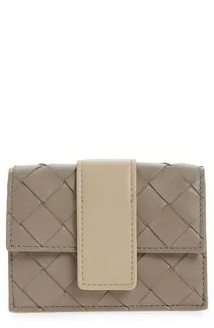 Bottega Veneta Small Tag Intrecciato Leather Bifold Wallet - 2823 Limes/ecru/cypr-g