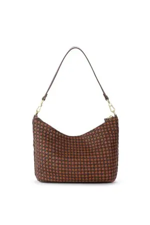 THE SAK Juniper Small Hobo Leather Bag - Woven Mahogany Cognac