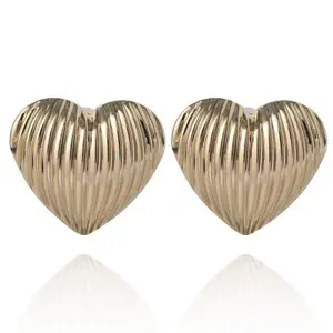 Bcbgmaxazria Ribbed Heart Button Earrings