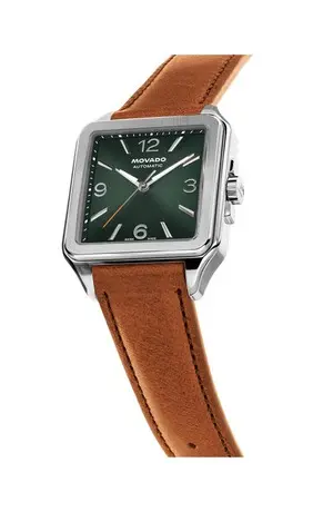 Movado The Heritage 1917 Leather Strap Watch - Green